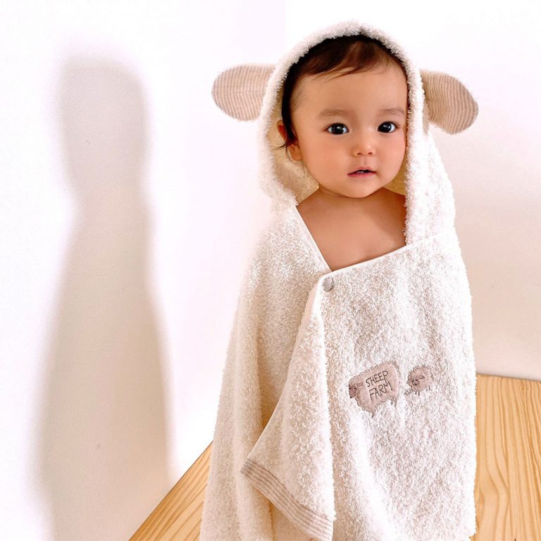 【kontex】今治有機棉連帽毛巾 Fluffy系列 - 綿羊/大象 (品牌直送) - SearchingC