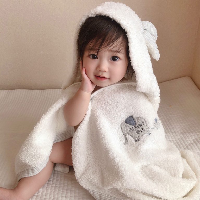 【kontex】今治有機棉連帽毛巾 Fluffy系列 - 綿羊/大象 (品牌直送) - SearchingC