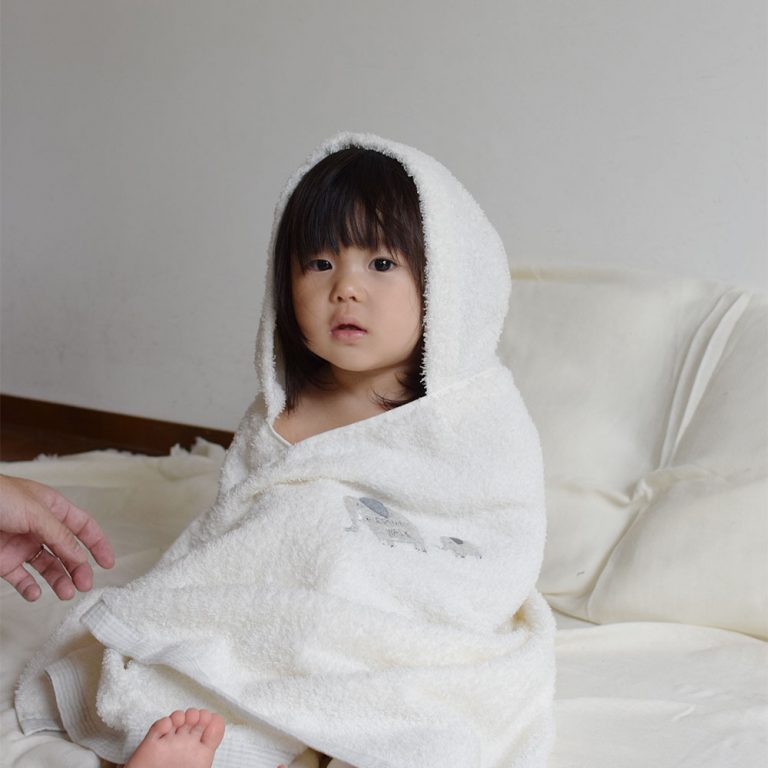 【kontex】今治有機棉連帽毛巾 Fluffy系列 - 綿羊/大象 (品牌直送) - SearchingC