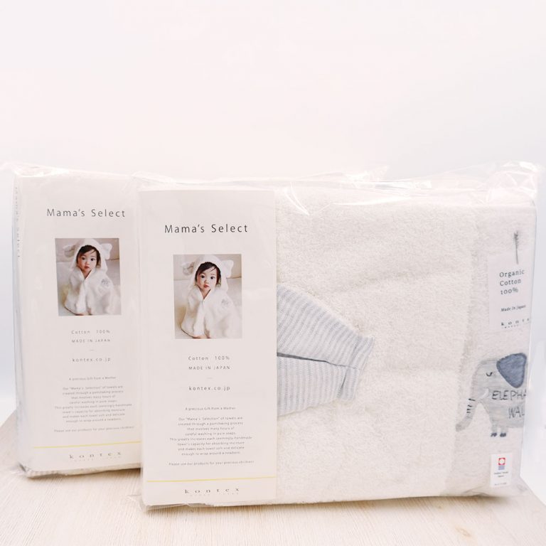 【kontex】今治有機棉連帽毛巾 Fluffy系列 - 綿羊/大象 (品牌直送) - SearchingC