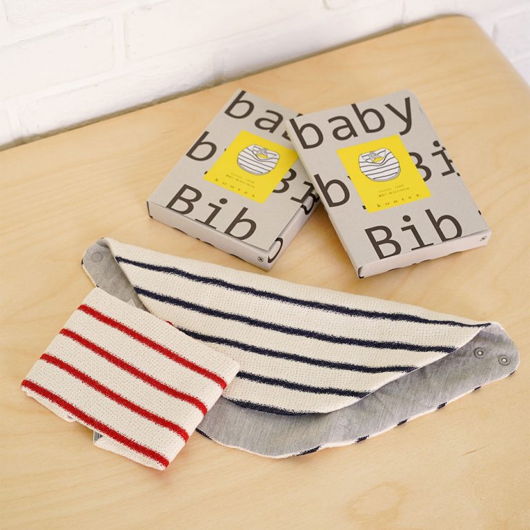 【kontex】100%日本純棉圍兜口水巾-條紋 (品牌直送) - SearchingC