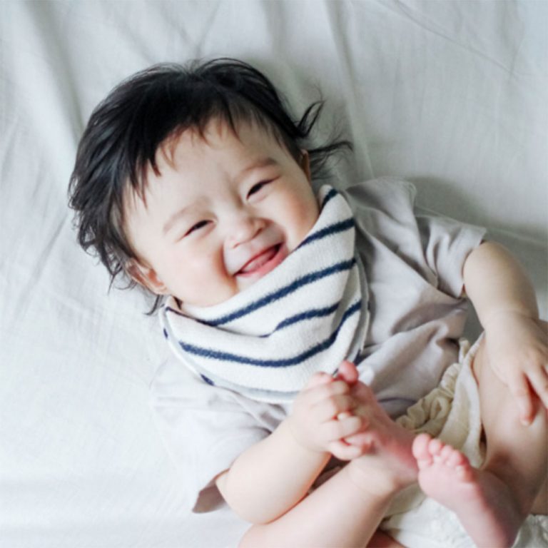 【kontex】100%日本純棉圍兜口水巾-條紋 (品牌直送) - SearchingC