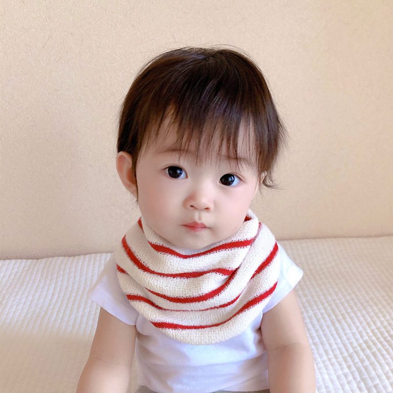 【kontex】100%日本純棉圍兜口水巾-條紋 (品牌直送) - SearchingC