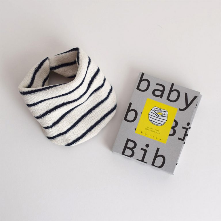 【kontex】100%日本純棉圍兜口水巾-條紋 (品牌直送) - SearchingC