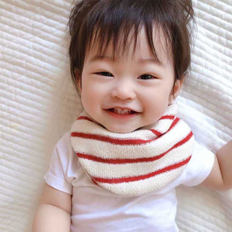 【kontex】100%日本純棉圍兜口水巾-條紋 (品牌直送) - SearchingC