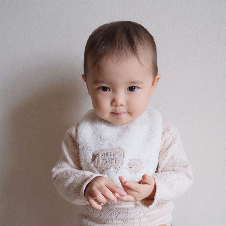 【kontex】今治有機棉圍兜口水巾-Fluffy系列綿羊/大象 (品牌直送) - SearchingC