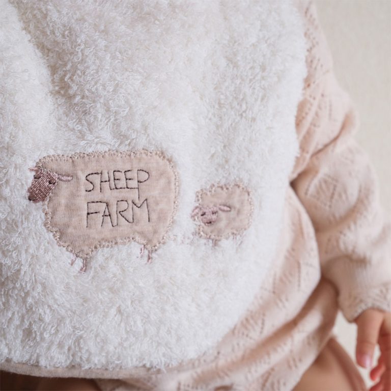 【kontex】今治有機棉圍兜口水巾-Fluffy系列綿羊/大象 (品牌直送) - SearchingC