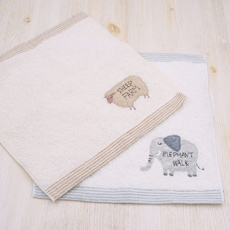 【kontex】今治有機棉萬用小方巾-Fluffy系列綿羊/大象 (品牌直送) - SearchingC