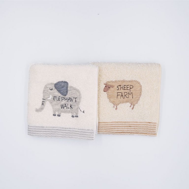 【kontex】今治有機棉萬用小方巾-Fluffy系列綿羊/大象 (品牌直送) - SearchingC