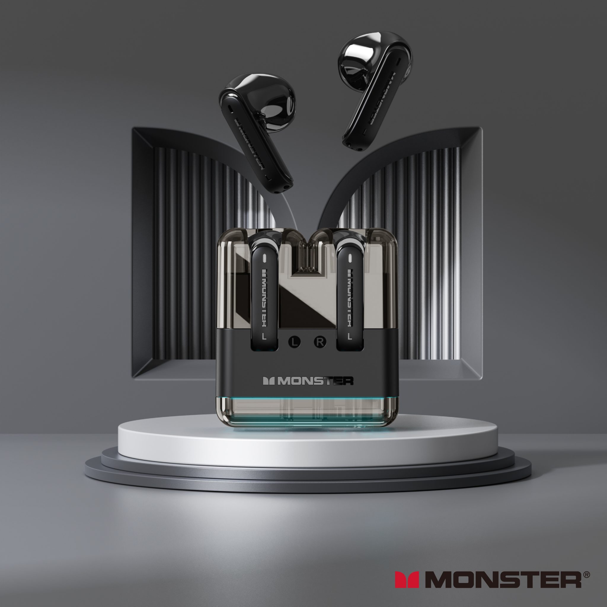 Monster Airmars XKT12 透明半入耳藍芽耳機 (品牌直送) - SearchingC