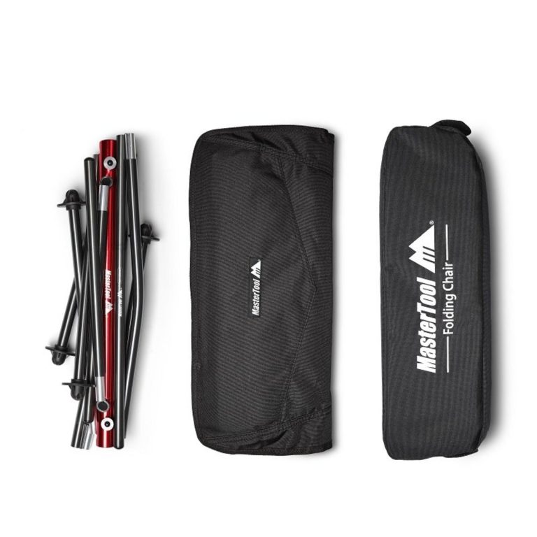 MasterTool 超輕量可折疊露營鋁合金折疊椅 - 黑色 (品牌直送) - SearchingC