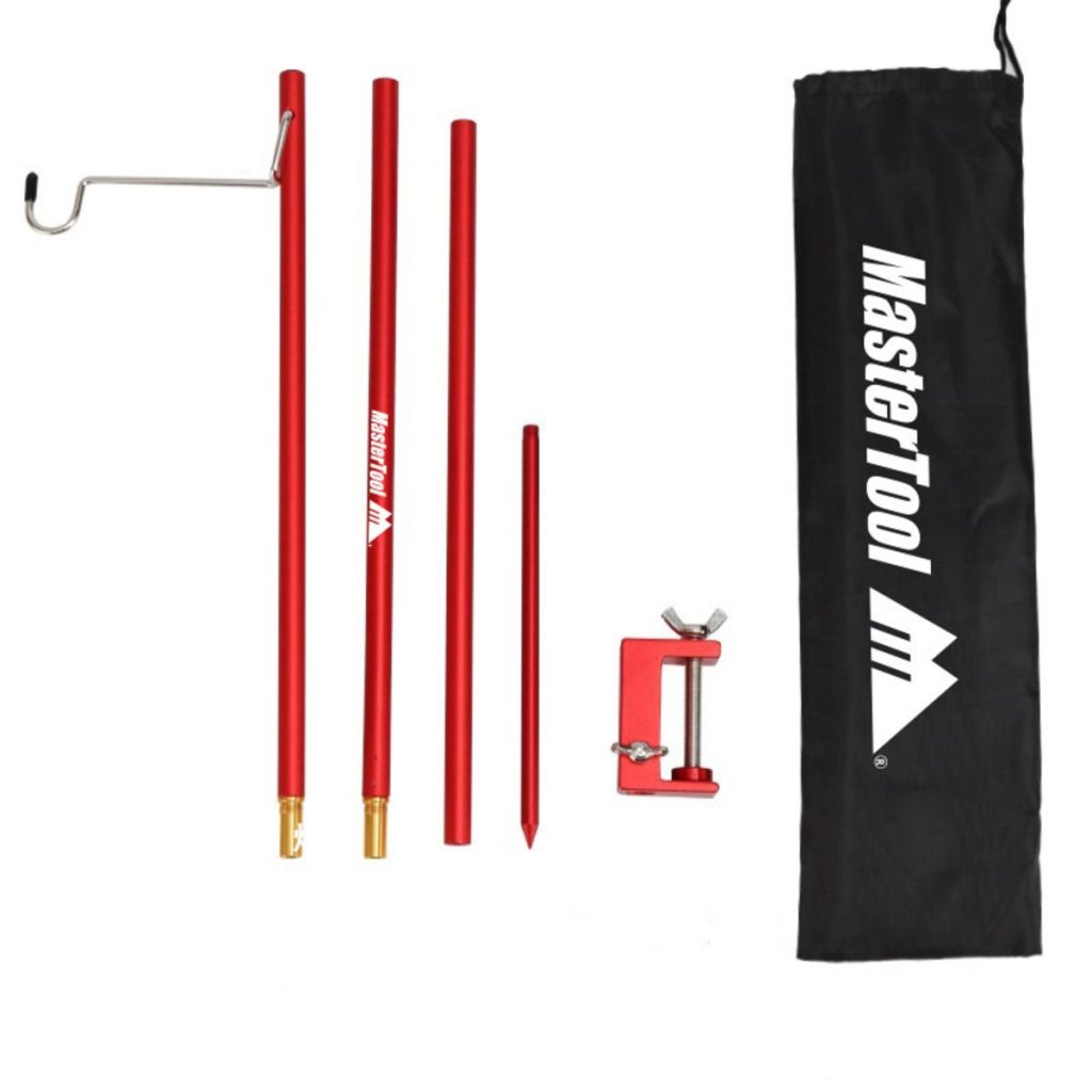 MasterTool 戶外防水燒烤露營桌全鋁合金摺疊行山枱 - 小號綠色 + 戶外野營燈桿 - 紅色 (品牌直送) - SearchingC