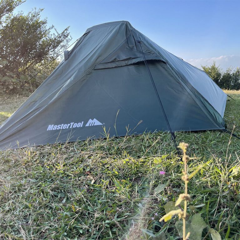 MasterTool 單人雙層超輕帳篷(綠色) + 便攜鋁合金三棱黑色地釘(8支裝) (品牌直送) - SearchingC